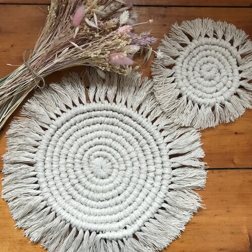 Handmade Macrame Table Centerpiece Trivet Placemat Mandala - Etsy