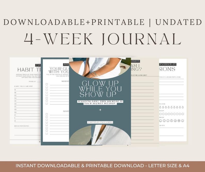 4-week Self-care Journal for Women | Printable & Digital Glow up ...