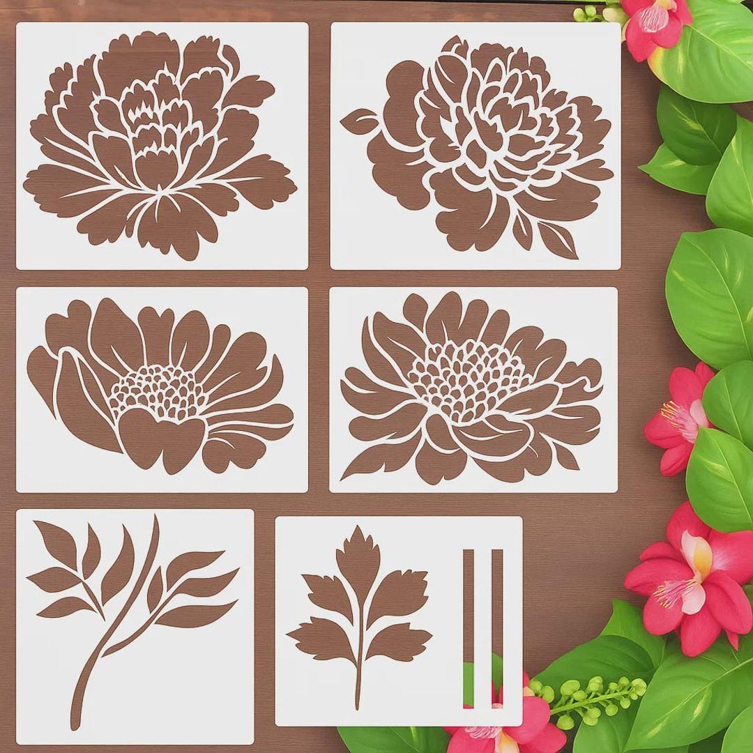 Large Flower Garden Fence Stencil – DIY Craft Painting Template for Wood, Wall, Canvas, Cards ...