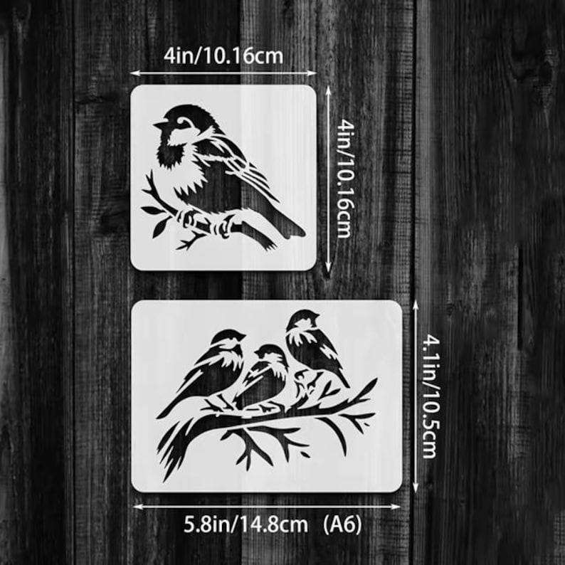 7 Pcs Bird Stencil Set – Reusable DIY Painting Templates for Wood ...