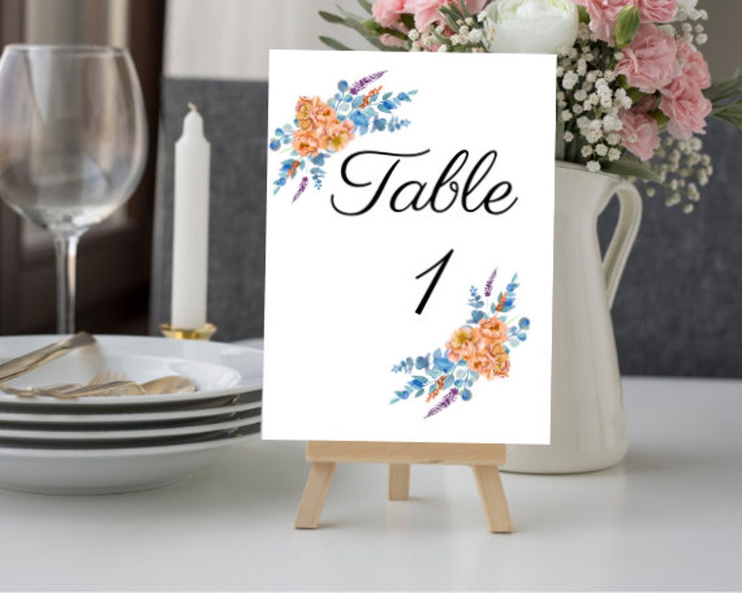 FLORAL TABLE NUMBER 8x10 Printable Sign Table Number Signs - Etsy