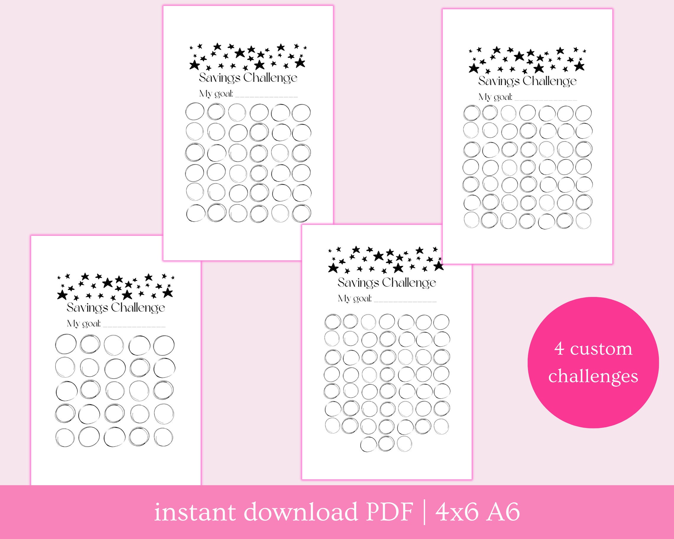 Huge Savings Challenge Bundle Cute Savings Challenge Printable A6 Mini ...