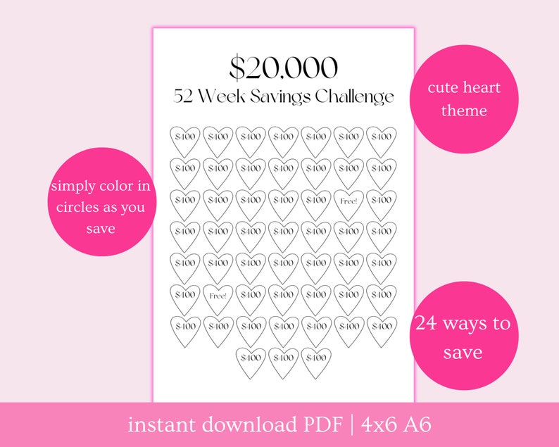 Huge Savings Challenge Bundle Cute Savings Challenge Printable A6 Mini ...