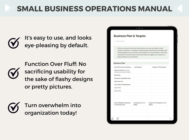 Small Business Operations Manual Pre-built Notion Template Business ...