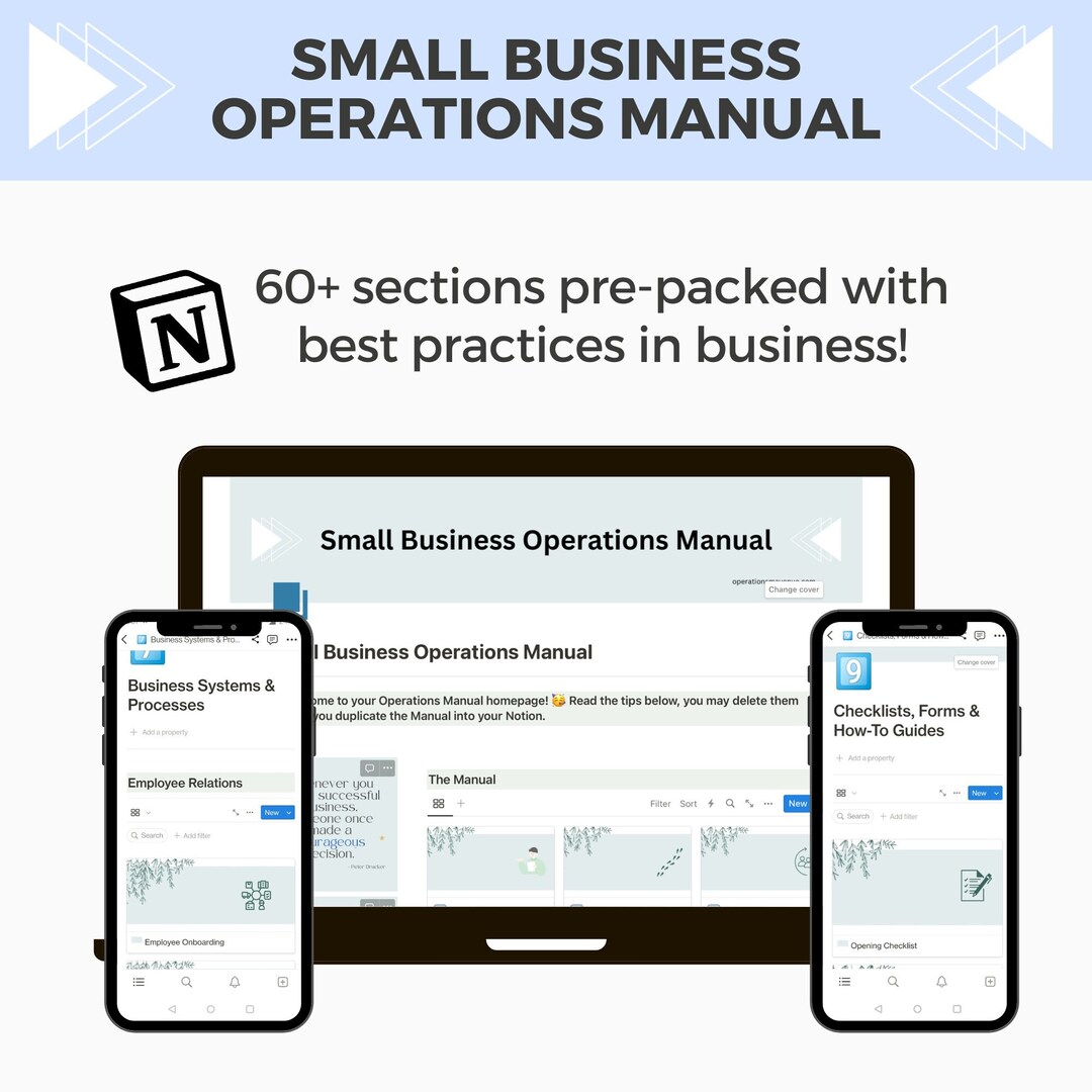 Small Business Operations Manual Pre-built Notion Template Business ...