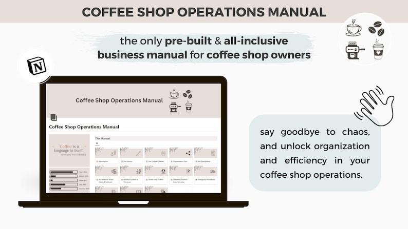 Coffee Shop Operations Manual: Notion Business Template (60+ Sections ...