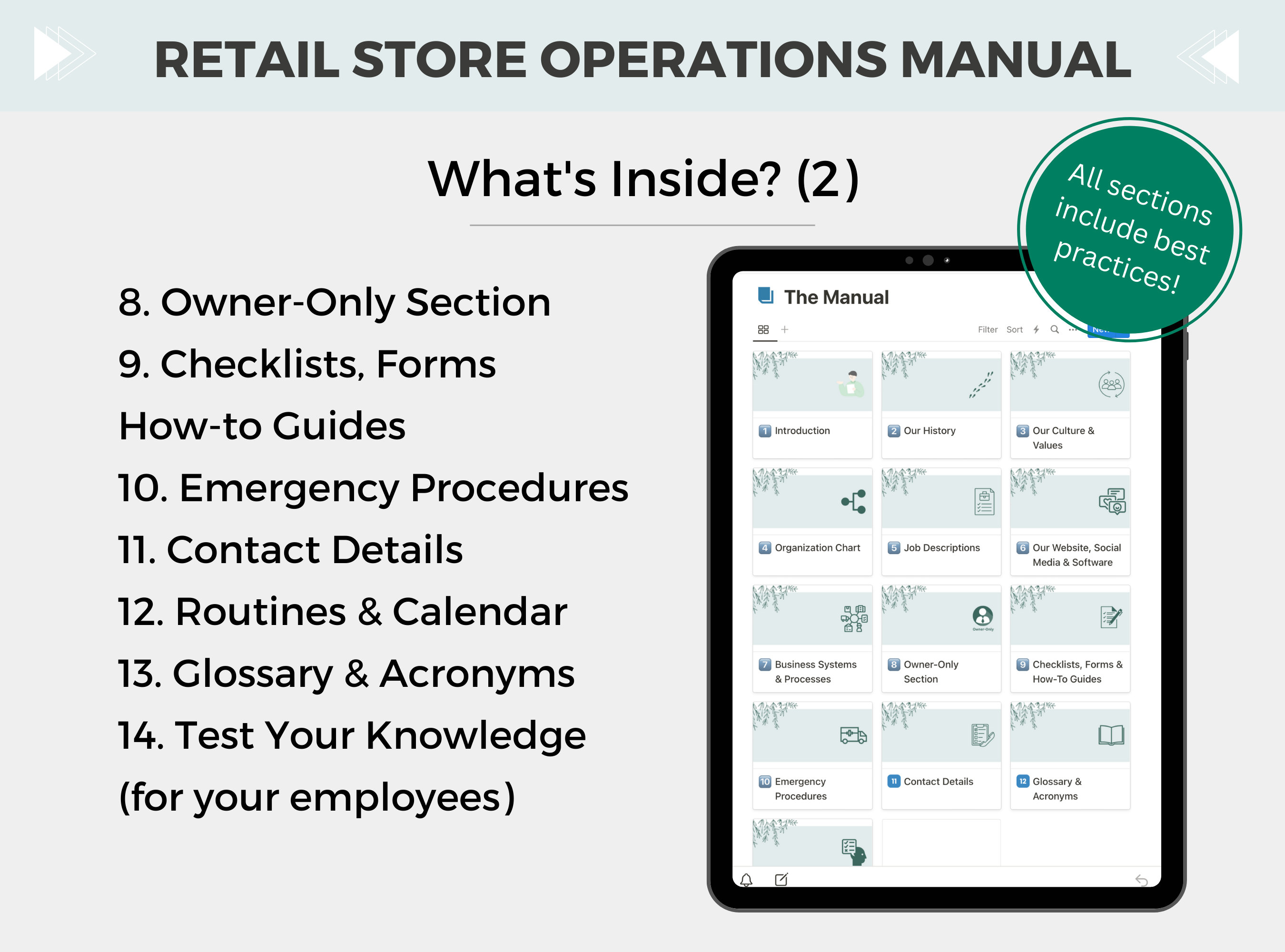 Retail Store Operations Manual: Notion Business Template - Etsy