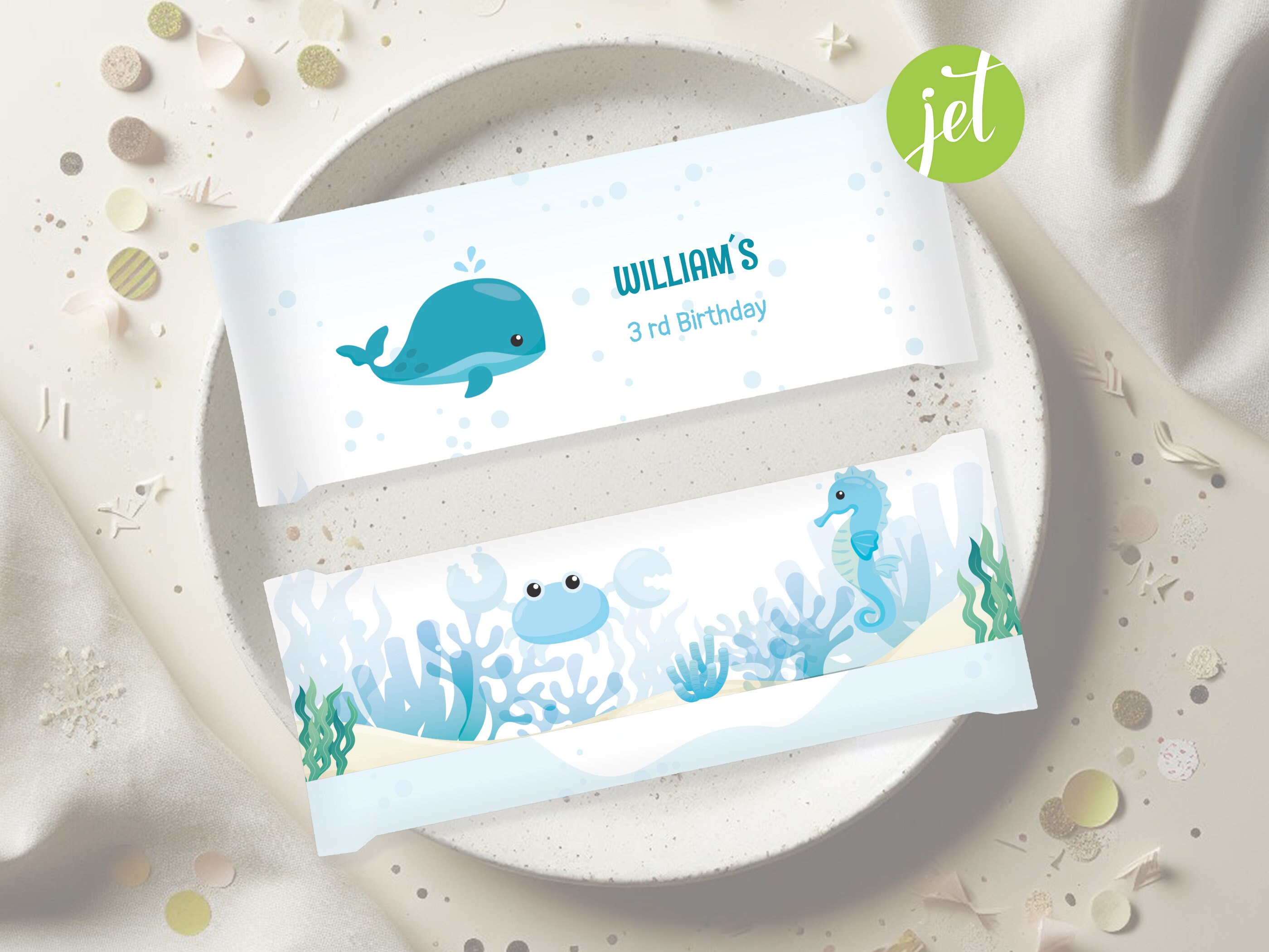 Under the Sea, Editable Chocolate Candy Bar Wrapper, Krispie Bar ...