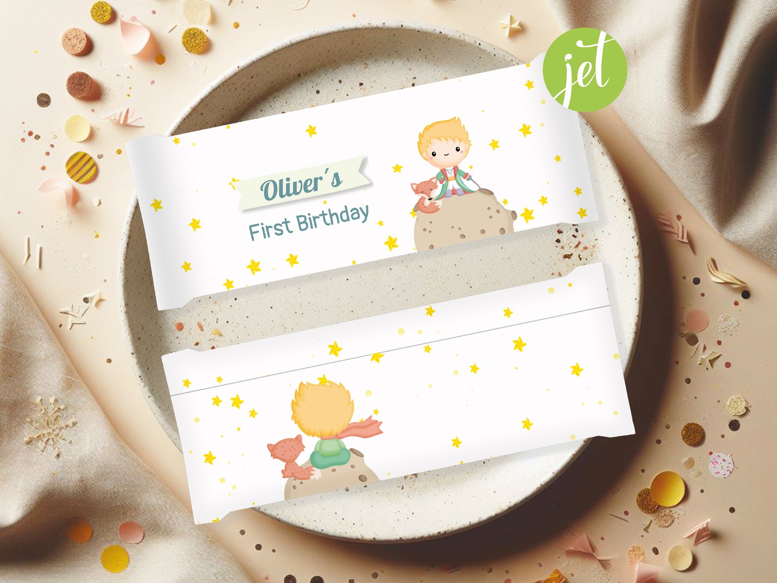 Little Prince Editable Chocolate Bar and Krispie Bar Wrapper, Le Petit ...