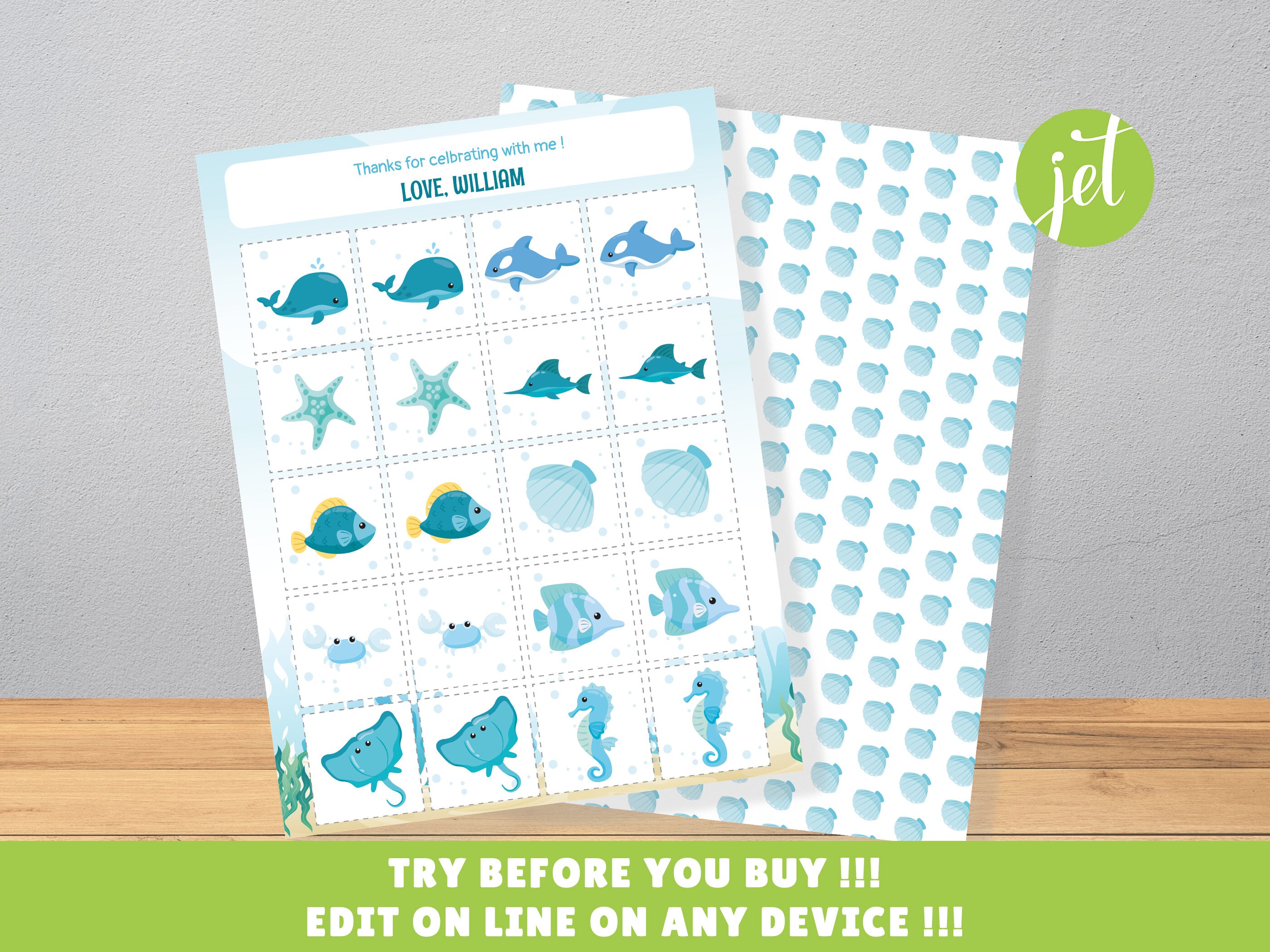 Matching Cards, Under the Sea, Ocean Animals, Sea Animals, Matching ...
