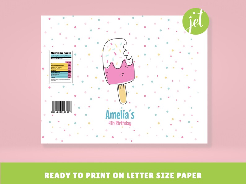 Chip Bag Wrapper Editable Template | Popsicle Birthday Theme | Ice ...