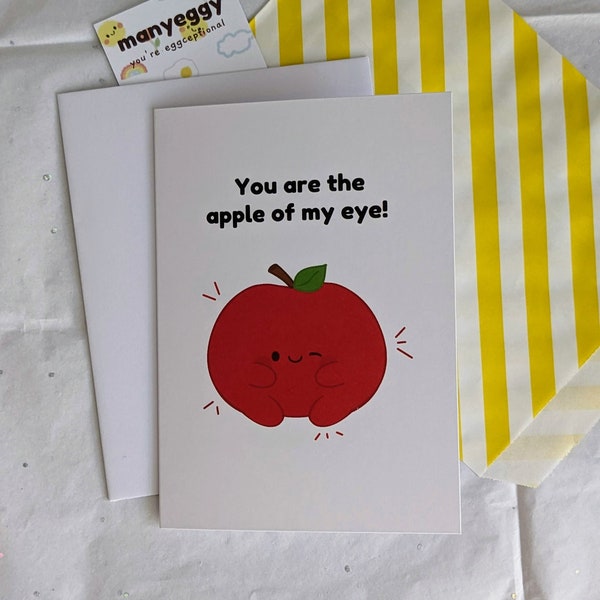 Apple Pun Card - Etsy