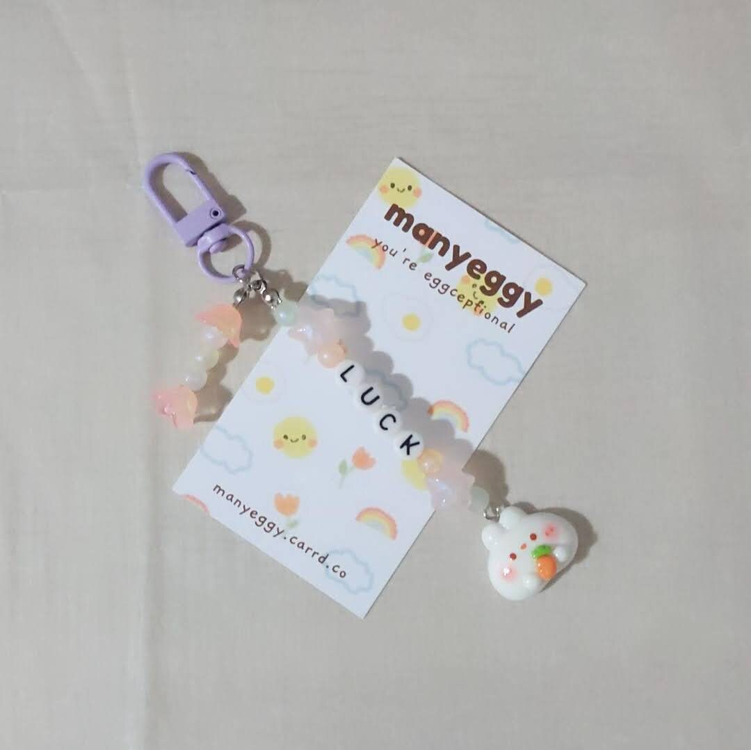 Luck Beaded Keychain Motivational Keychain, Kawaii Bead Keychain ...