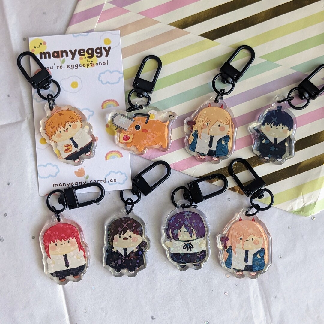 Chainsaw Dog Anime Keychain Chonky Chibi, Cute Keychain, Kawaii Acrylic ...