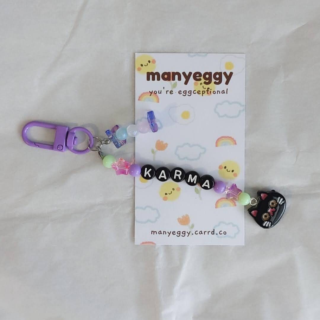 Karma Beaded Keychain Cute Bead Keychain Relatable - Etsy