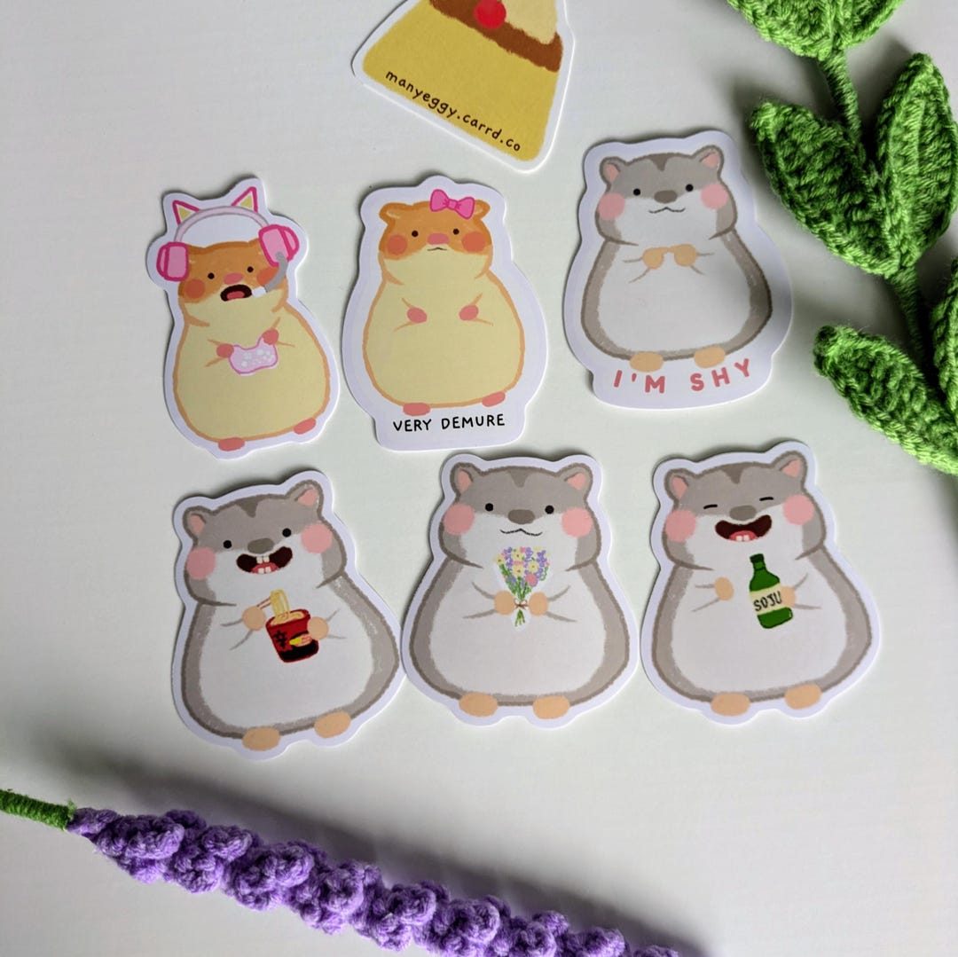 Hamster 3 Sticker | Cute Hamster Vinyl Sticker, Waterproof Sticker ...