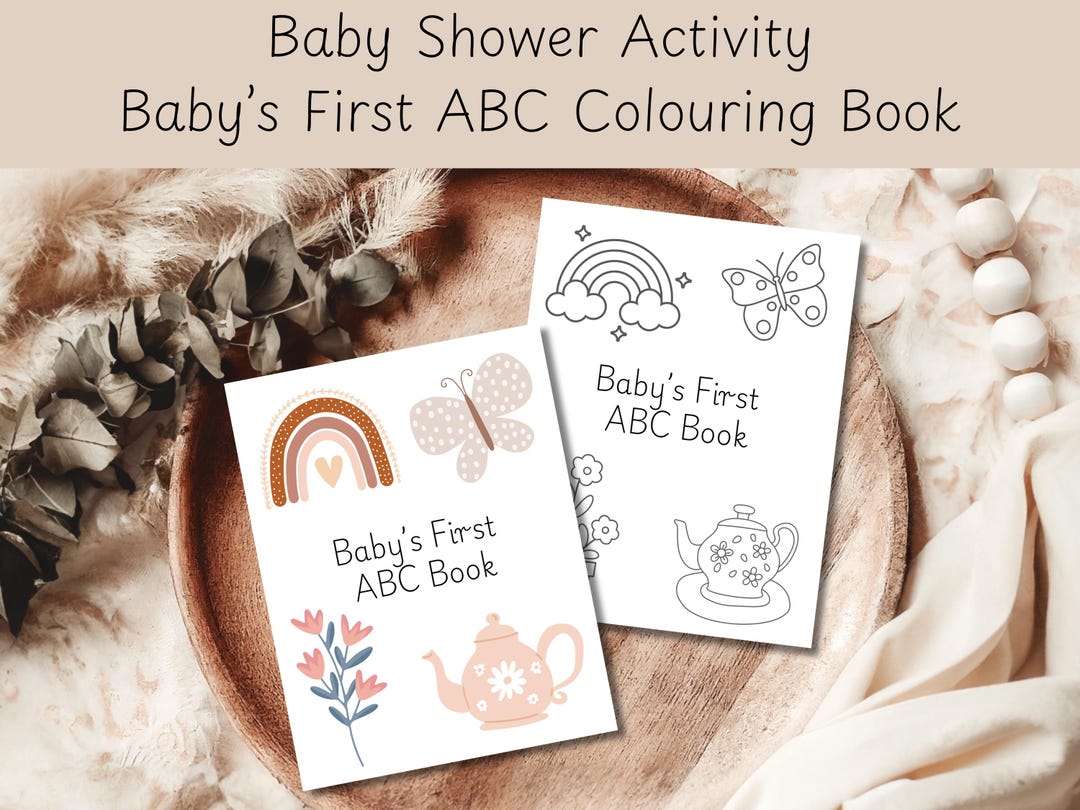 ABC Coloring Baby Shower Game - Sweet Baby Shower Activity - Baby's ...