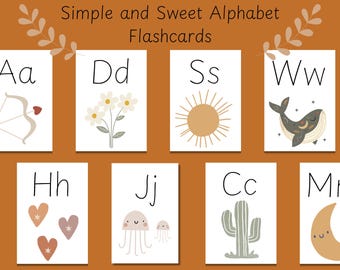 Alphabet Nature Flashcards - Boho Modern - ABC Printable - Homeschool ...