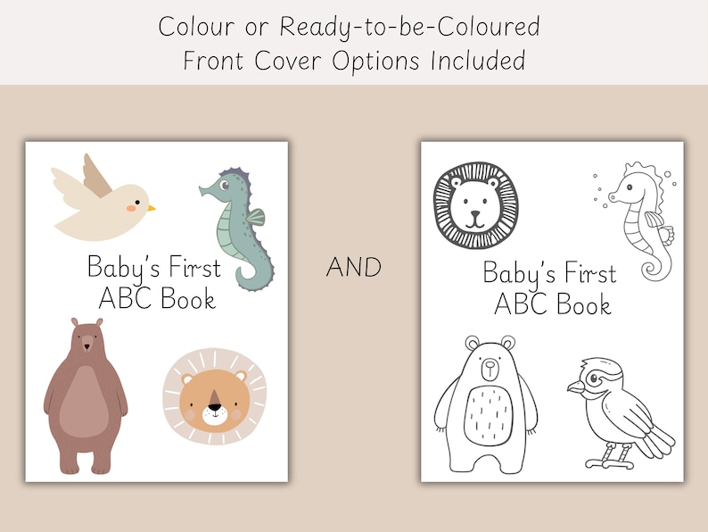 Animal ABC Coloring Baby Shower Game - Sweet Baby Shower Activity ...