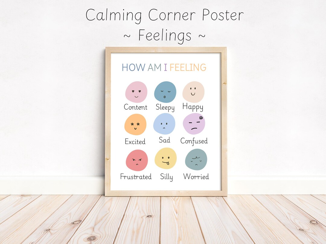 Feelings Calming Corner Poster Bright & Cheery - Classroom Management ...