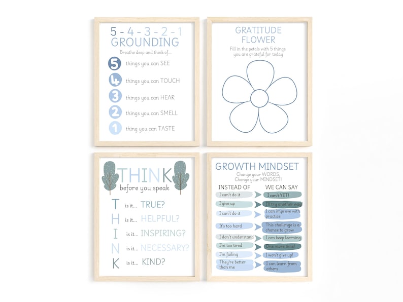 Bundle of 12 Calming Corner Posters - Blue & Green - Classroom ...
