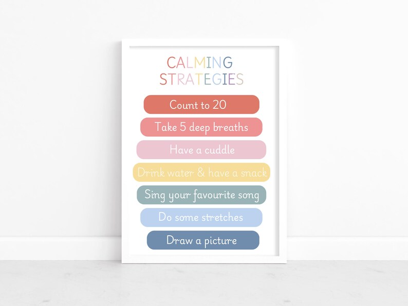 Calming Strategies Calming Corner Poster Bright & Cheery Classroom ...