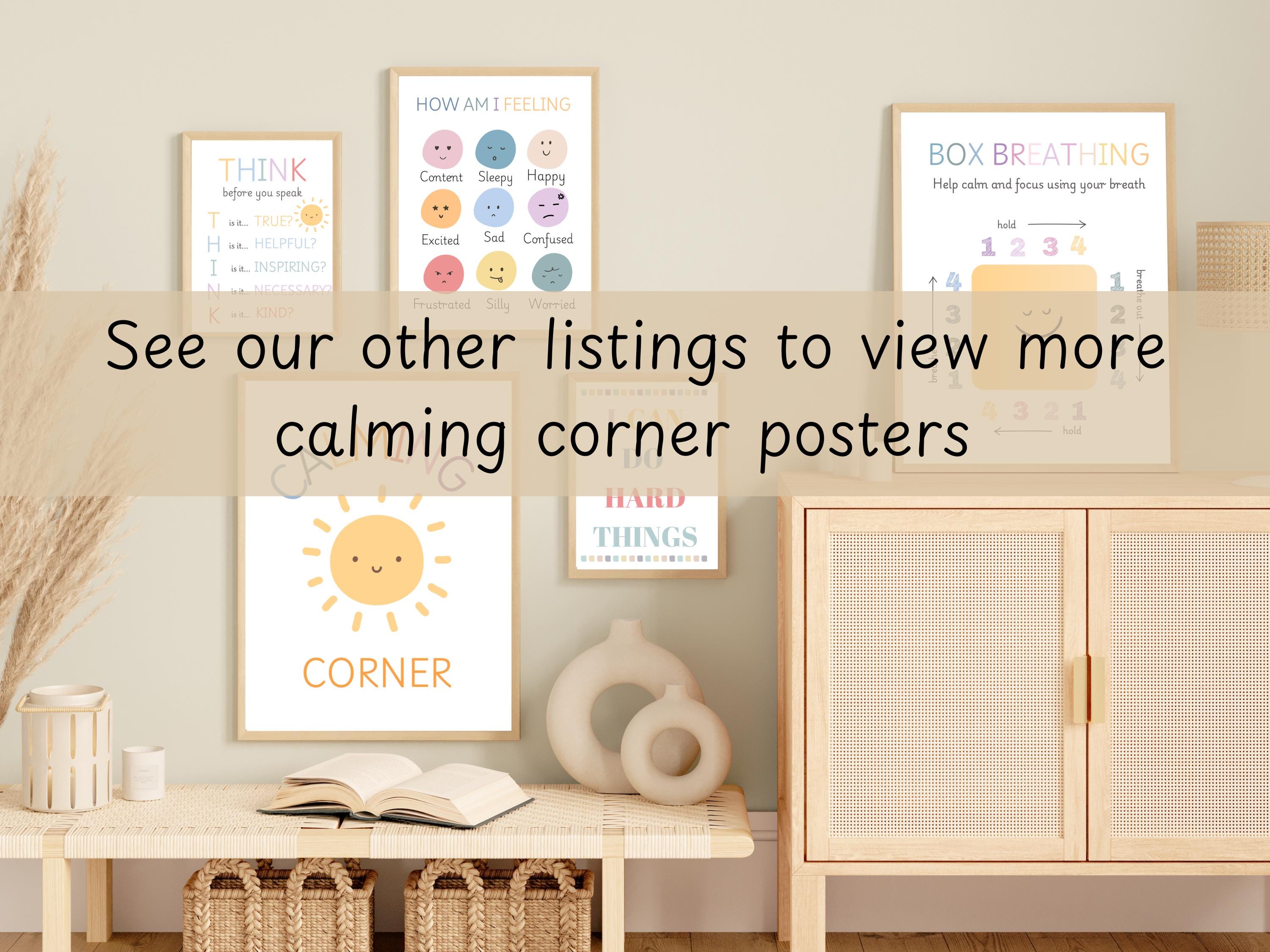 Calming Strategies Calming Corner Poster Bright & Cheery Classroom ...