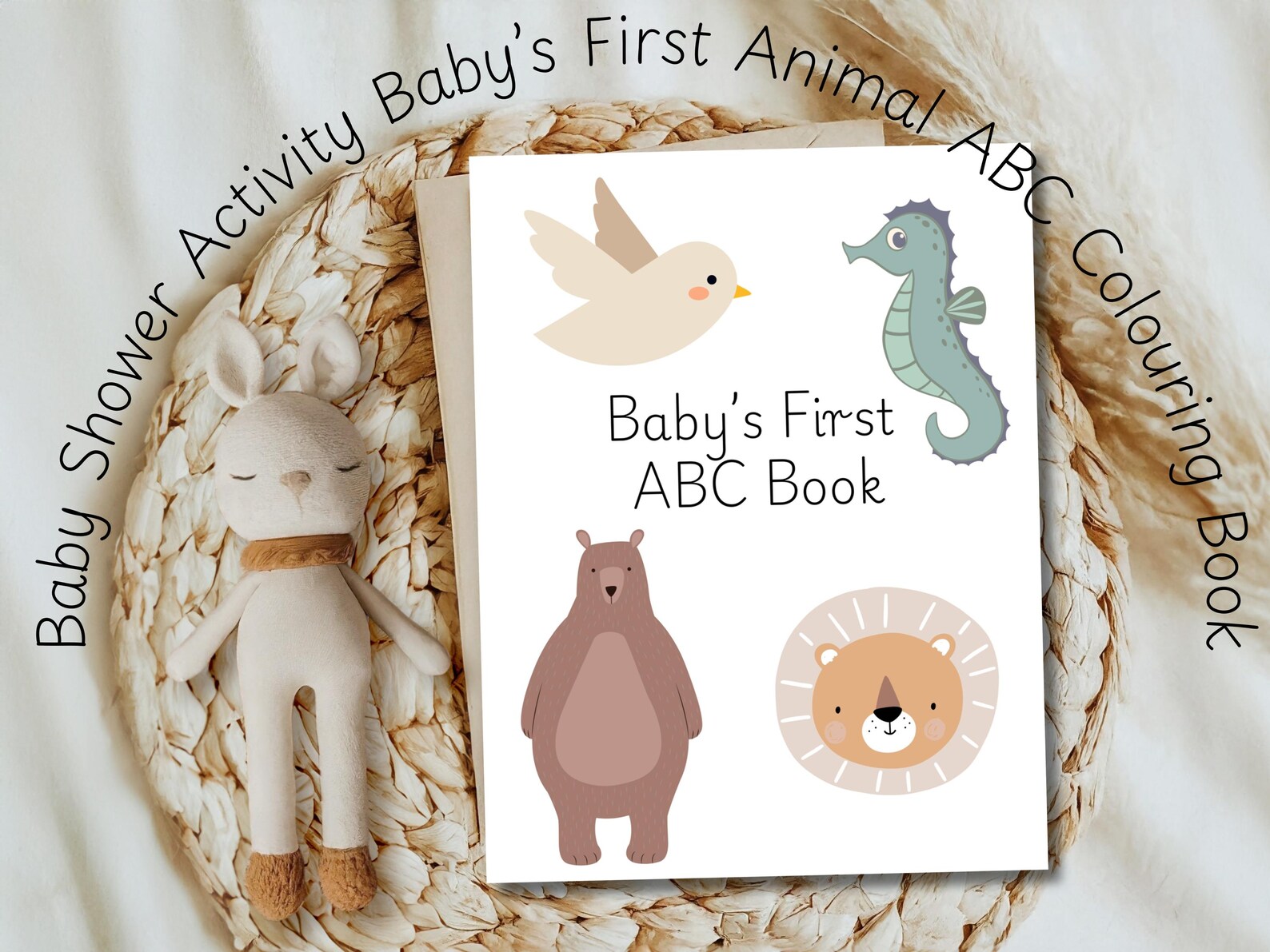 Animal ABC Coloring Baby Shower Game - Sweet Baby Shower Activity ...