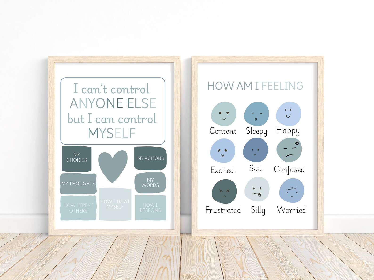 Bundle of 12 Calming Corner Posters - Blue & Green - Classroom ...