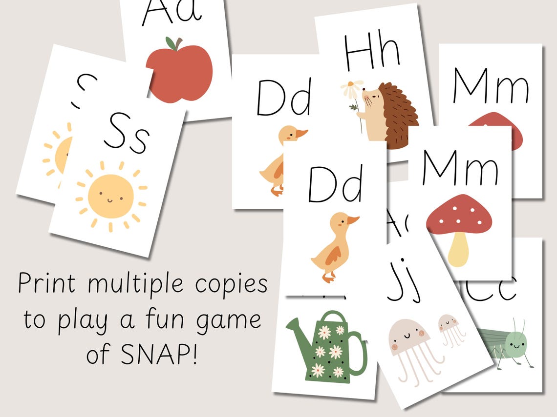 Alphabet Nature Flashcards - Boho Modern - ABC Printable - Homeschool ...