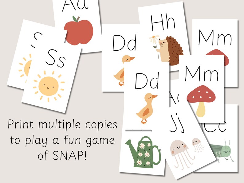 Alphabet Nature Flashcards - Boho Modern - ABC Printable - Homeschool ...