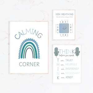 Bundle of 12 Calming Corner Posters - Blue & Green - Classroom ...