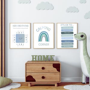 Bundle of 12 Calming Corner Posters - Blue & Green - Classroom ...
