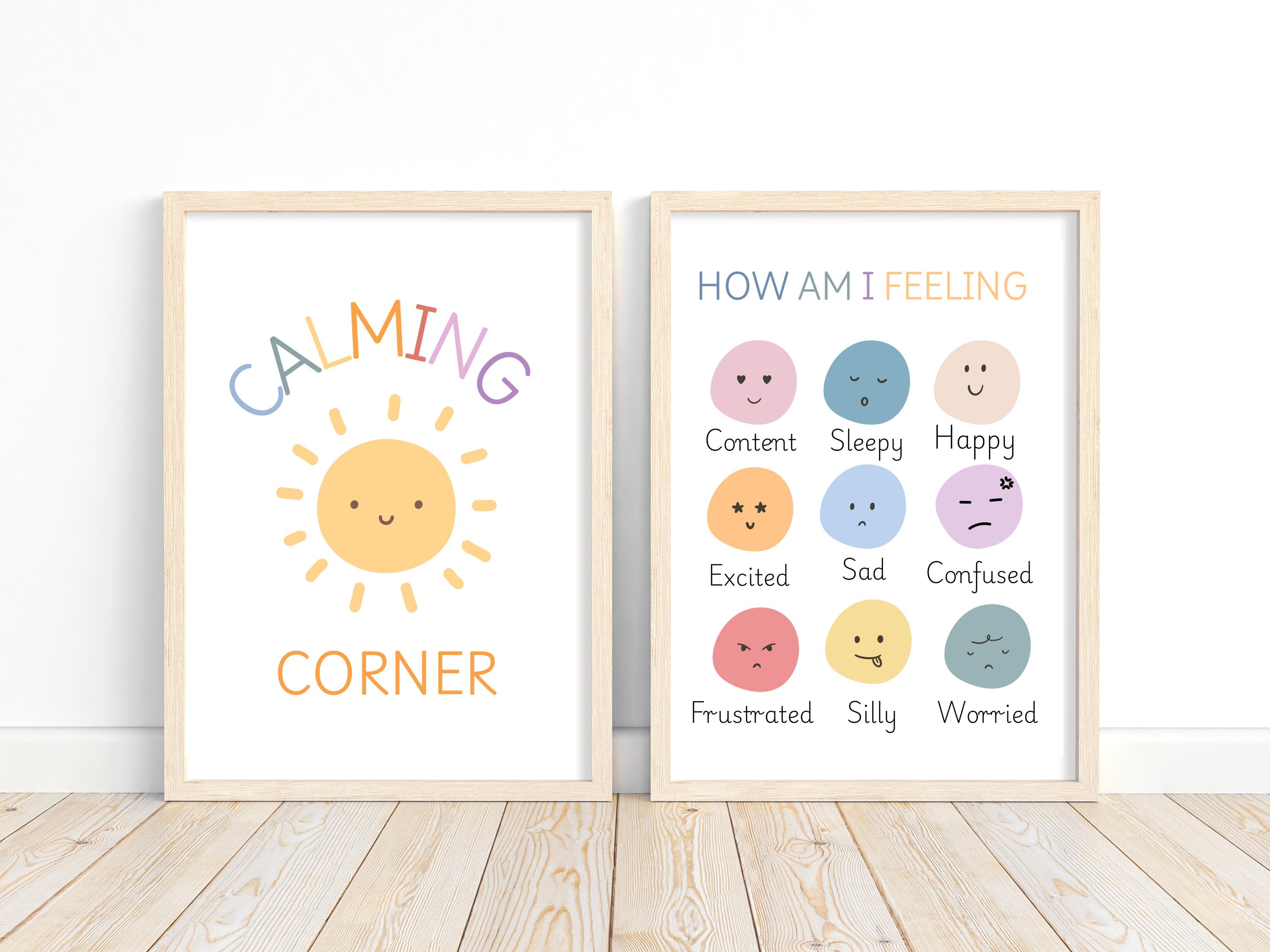 Set of 6 Calming Corner Posters - Bright & Cheerful - Classroom ...
