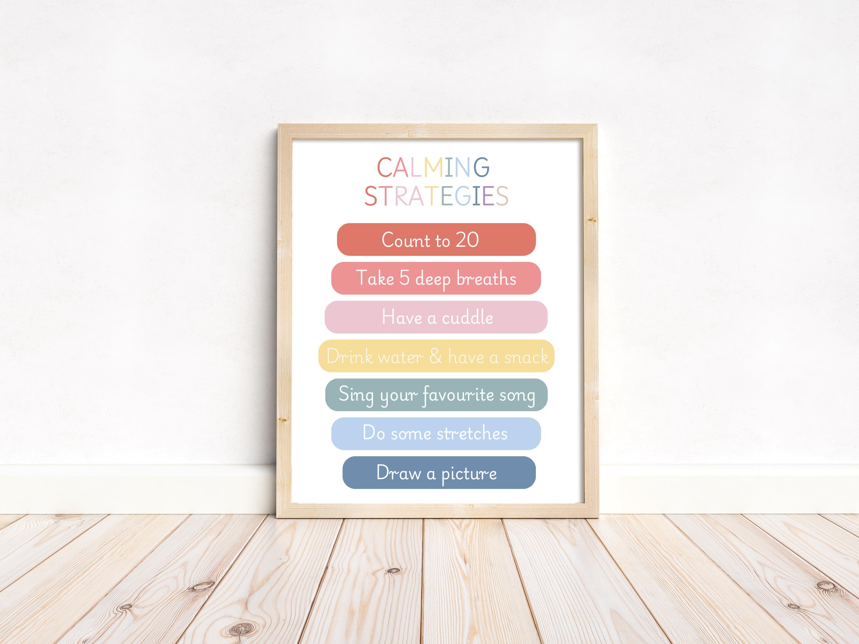 Calming Strategies Calming Corner Poster Bright & Cheery - Classroom ...