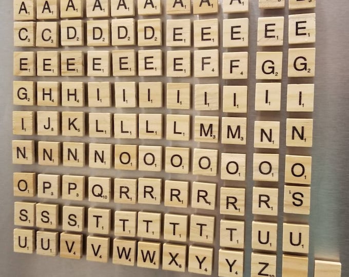 Scrabble Tile Magnets, Set of 100 Magnetic Scrabble Game Pieces ...