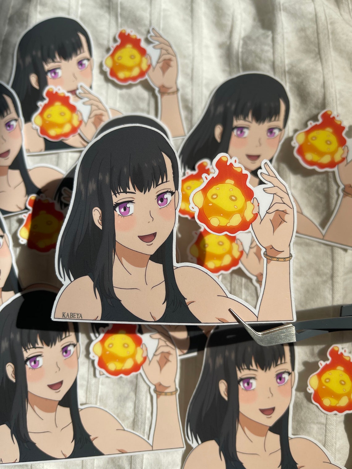 Maki Waifu Anime Peeker Sticker Fire Force Anime Vinyl Decal Etsy