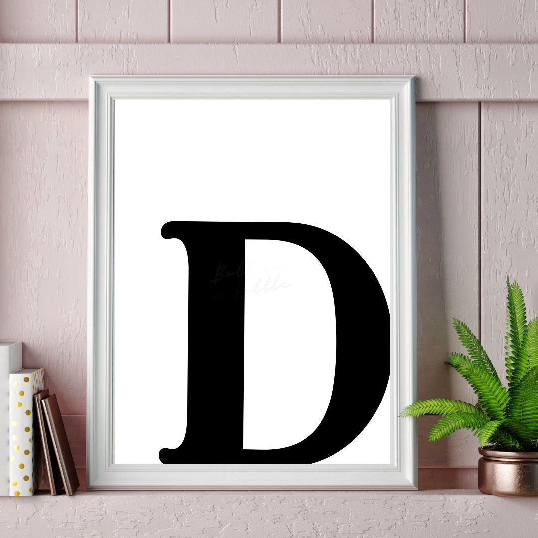 Letter D Print Bold Digital Print Download Retro Font | Etsy