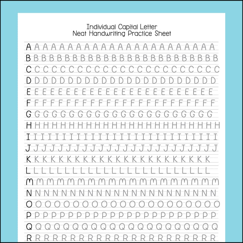 Neat and Cute Handwriting Practice Sheet (letters, Words, and Sentences ...