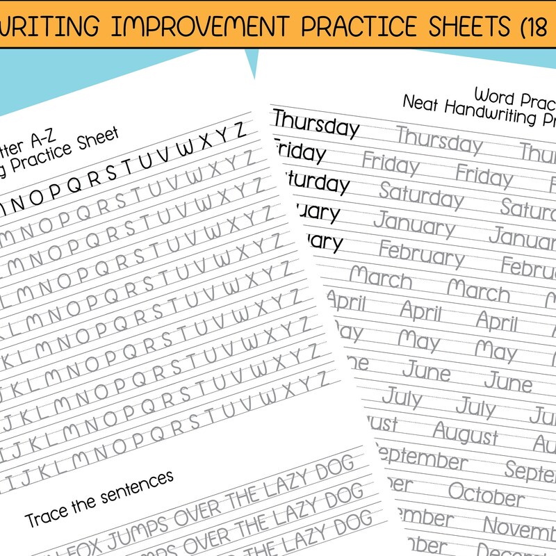 Adult Handwriting Sheet - Etsy