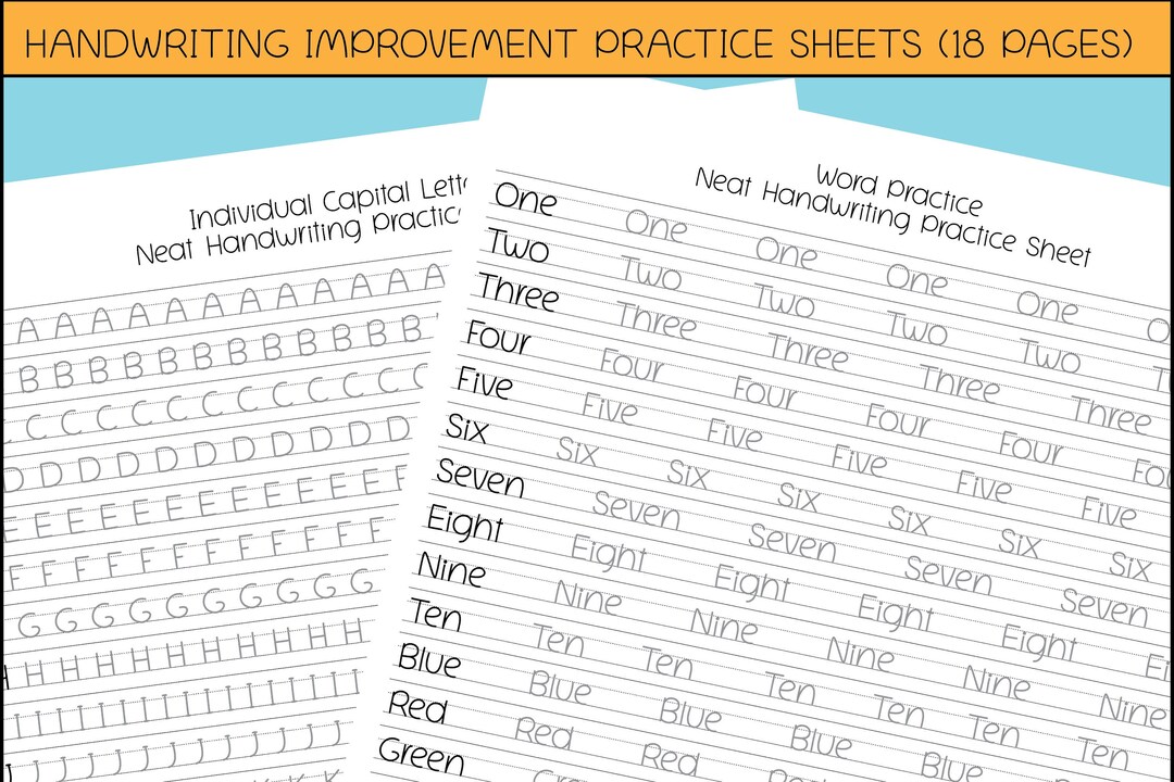 Cute Handwriting Practice Sheet (letters, Words, and Sentences ...