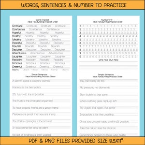 Neat and Cute Handwriting Practice Sheet (letters, Words, and Sentences ...