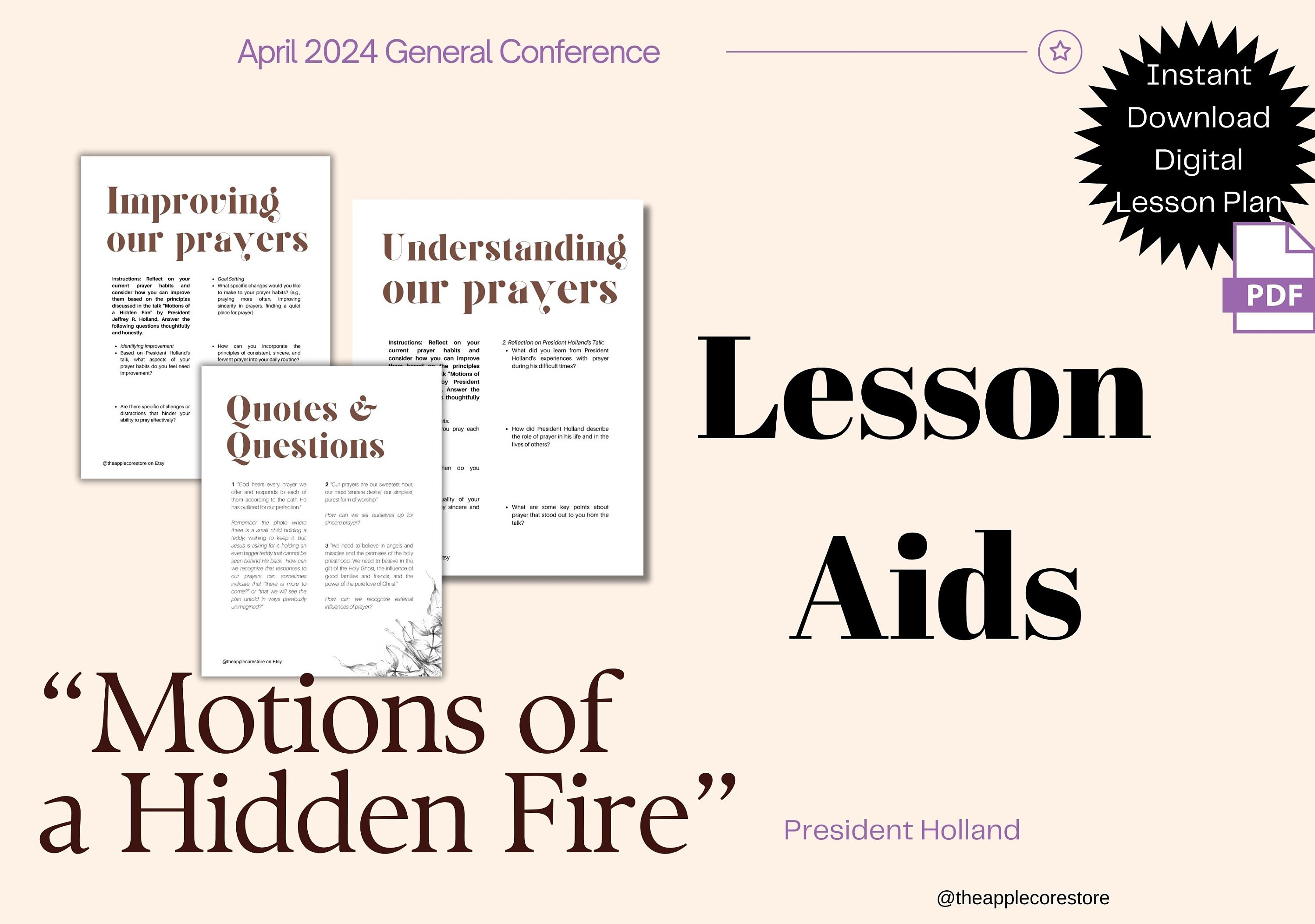 Motions of a Hidden Fire: President Holland April 2024 Lesson Plan for ...