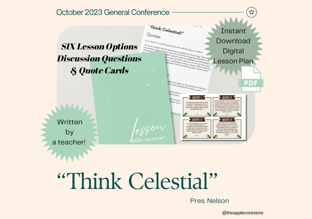Think Celestial: President Nelson General Conference October 2023 ...