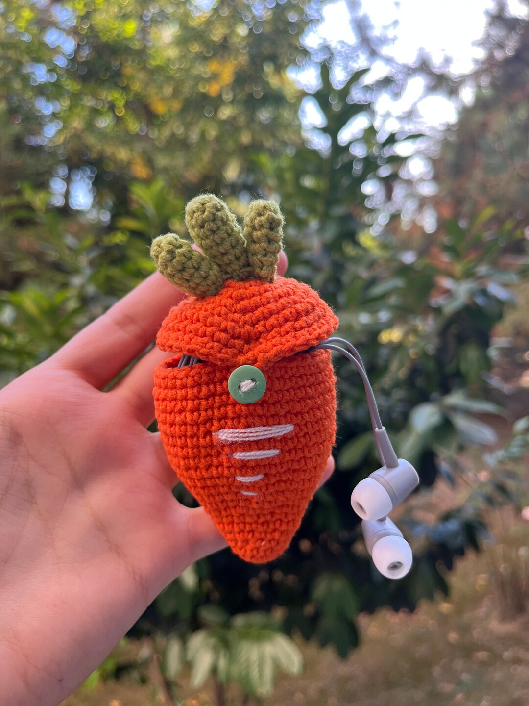 Crochet Carrot Storage Case for Earbuds and USB Cable,bag Accessories ...