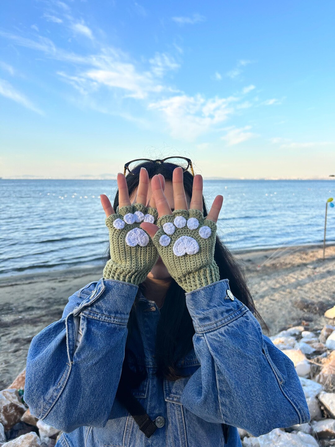 Crochet Cat Paw Mittens Fingerless Gloves,cute Gift for Cat Lovers ...