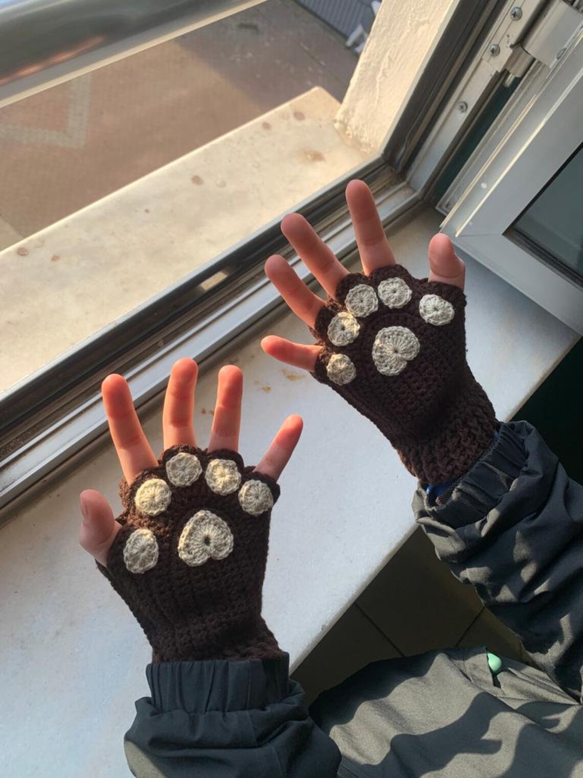 Crochet Cat Paw Mittens Fingerless Gloves,cute Gift for Cat Lovers ...