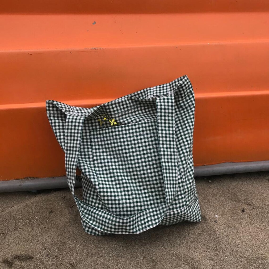 Gingham Tote Bag Yellow Gingham Tote Bag Green Gingham - Etsy
