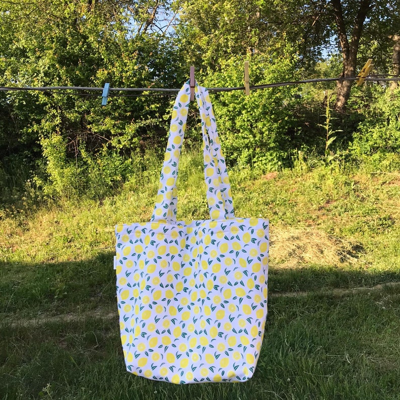 Lemon Tote Bag / Shopping Bag | Lemon Farmers Market Tote Bag | Summer ...