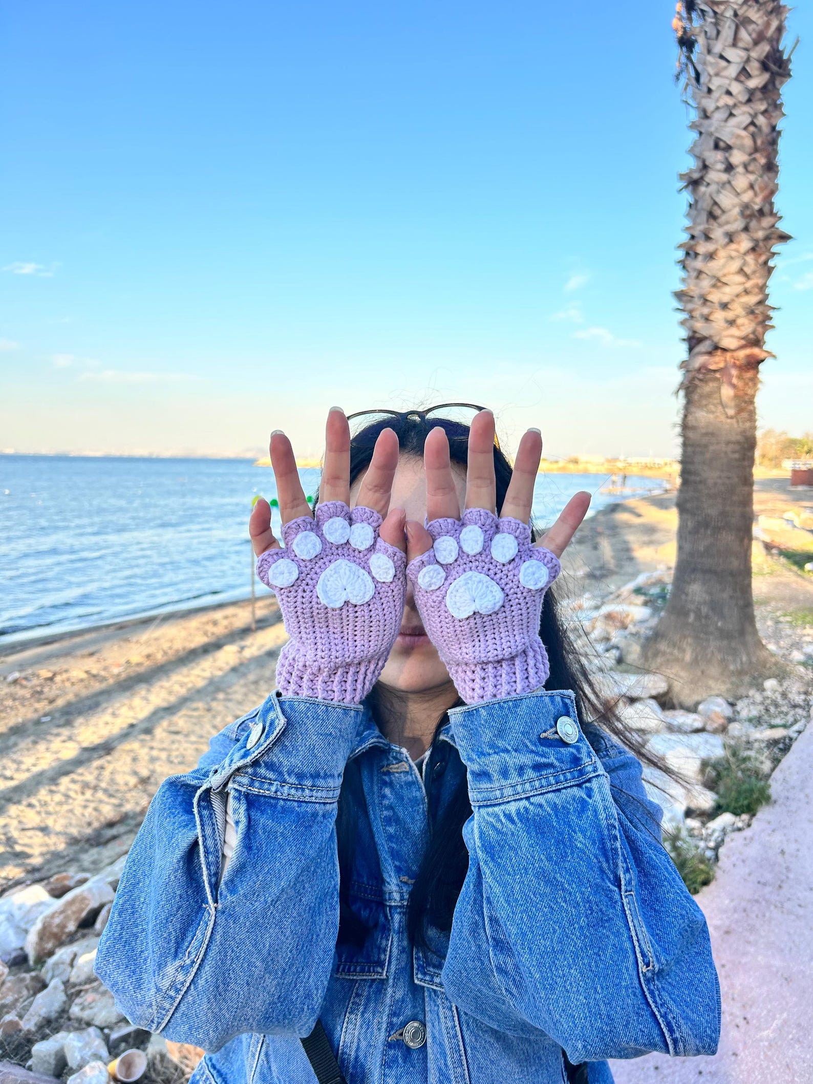 Crochet Cat Paw Mittens Fingerless Gloves,cute Gift for Cat Lovers ...